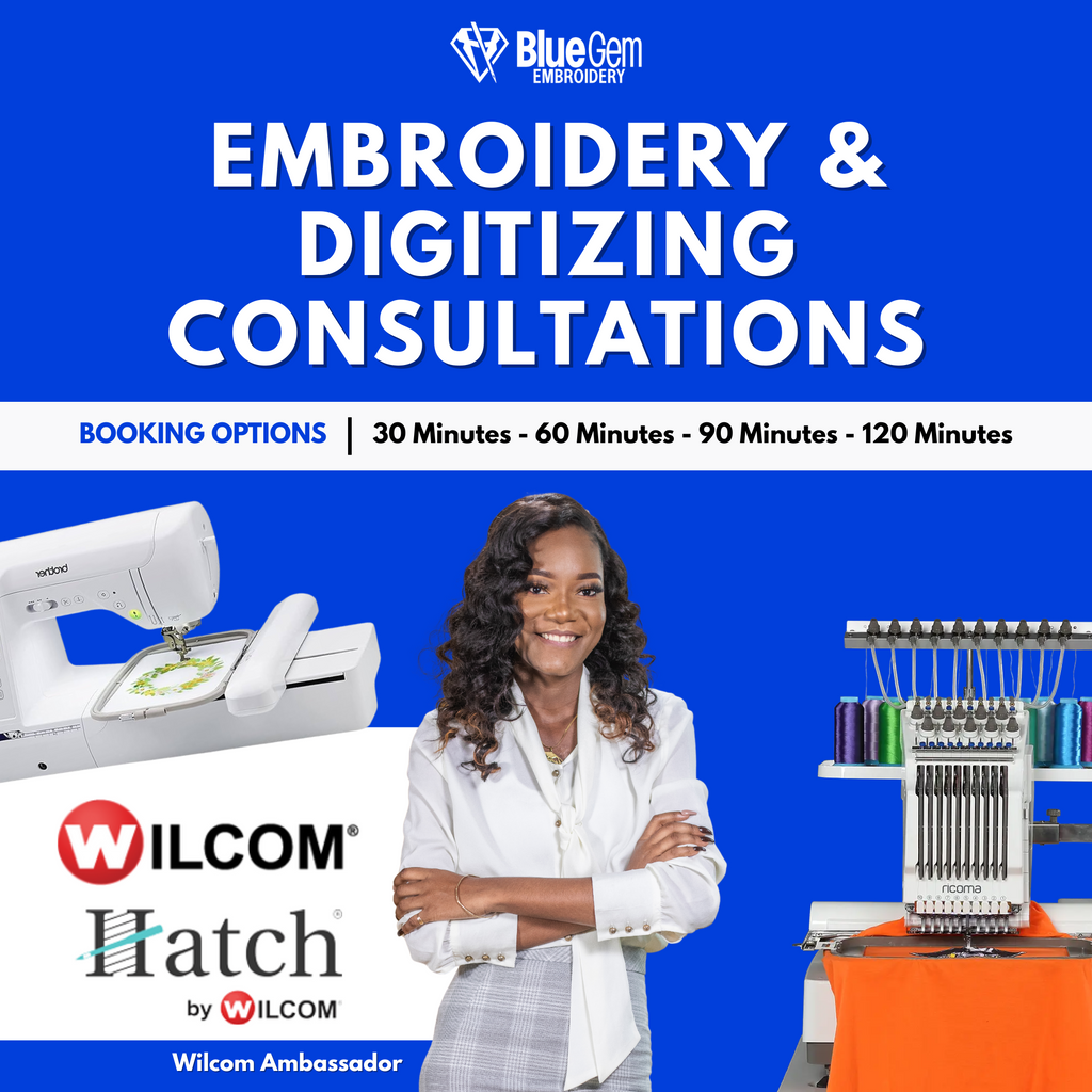 Embroidery & Digitizing Consultations – Blue Gem Embroidery